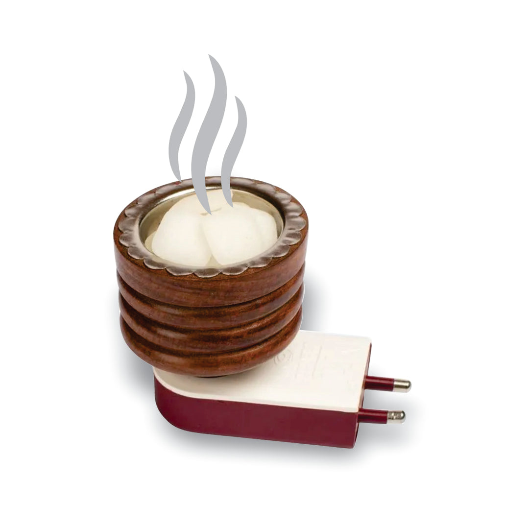 ELECTRIC DIFFUSER- Wooden Kapoor Dani, Premium Camphor Diffuser for Ho ...